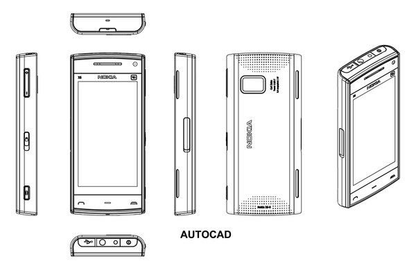 nokia x6 phone 3d model