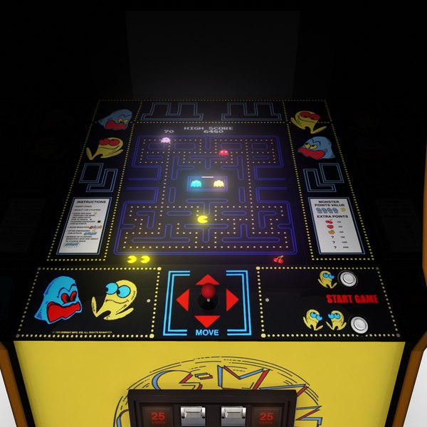 3d model pac man arcade