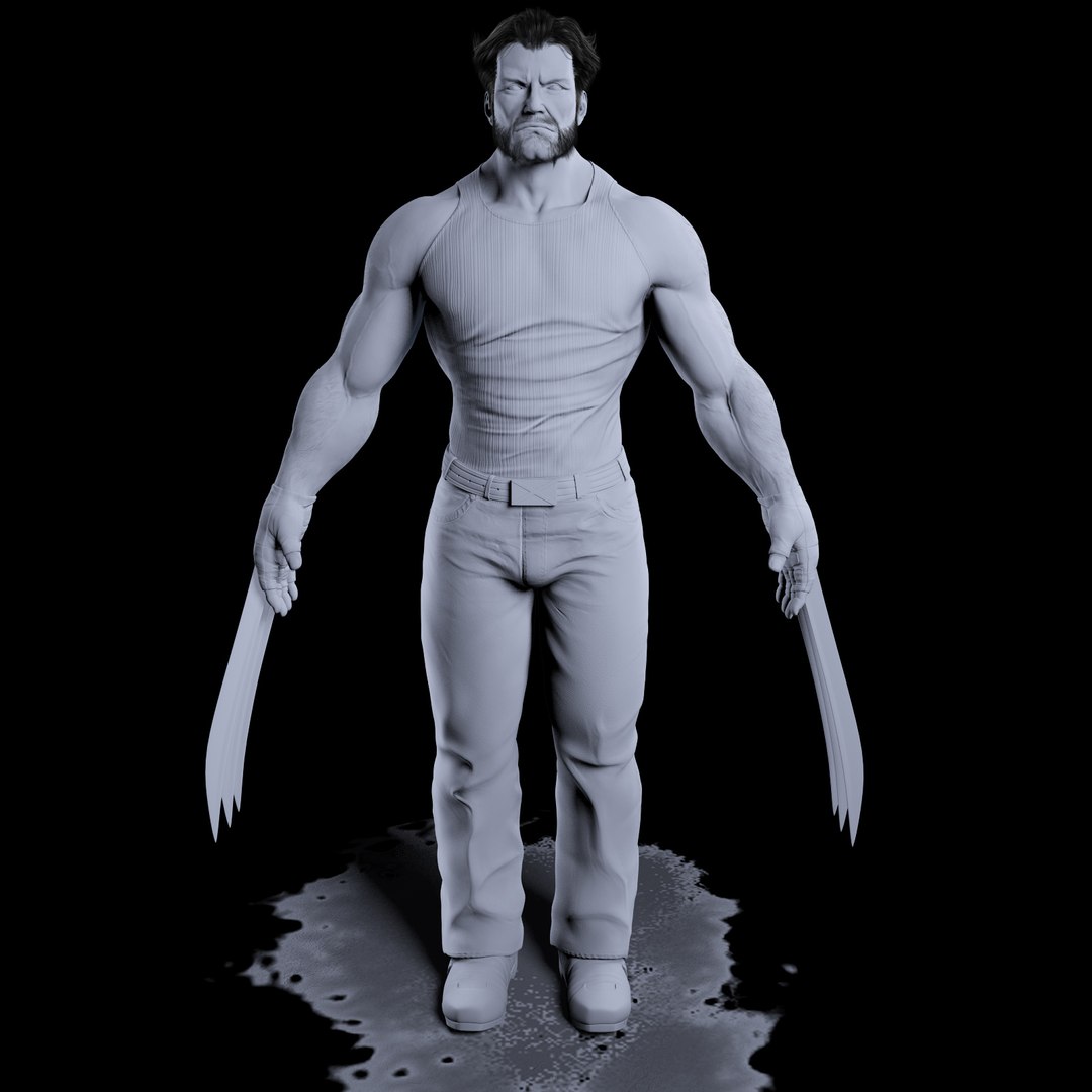 3d Model Realistic Wolverine