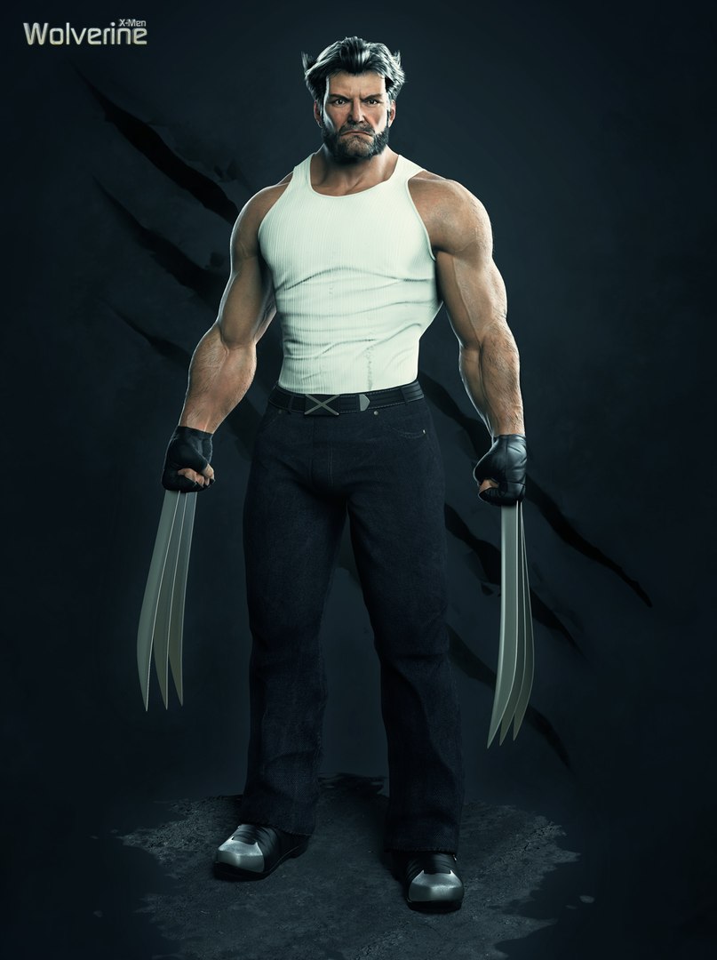 3d Model Realistic Wolverine
