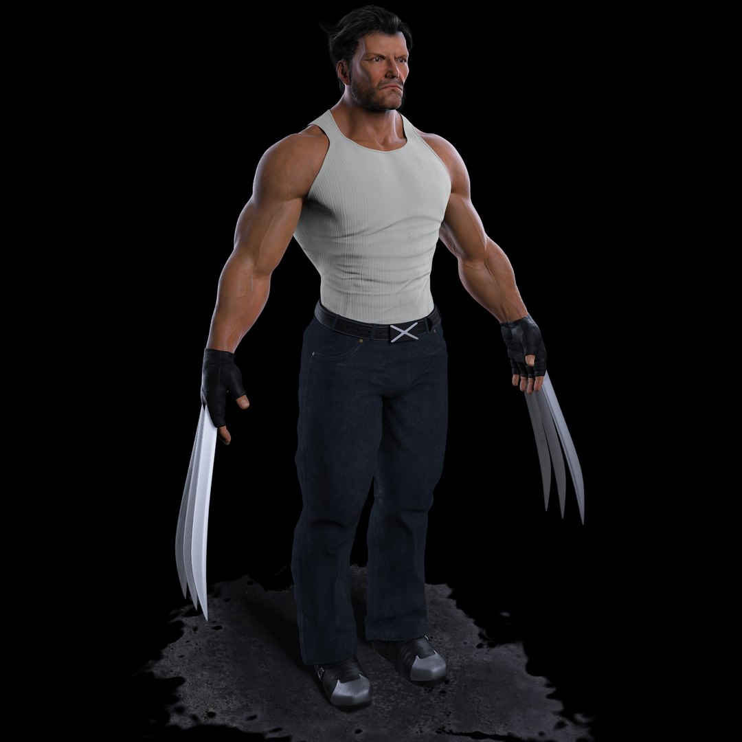 3d Model Realistic Wolverine