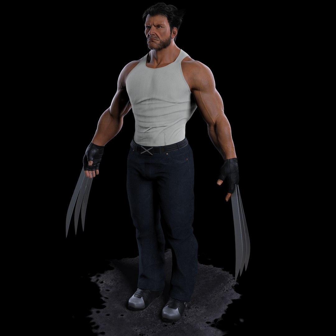 3d Model Realistic Wolverine