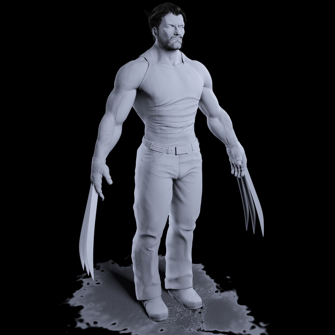 3d Model Realistic Wolverine