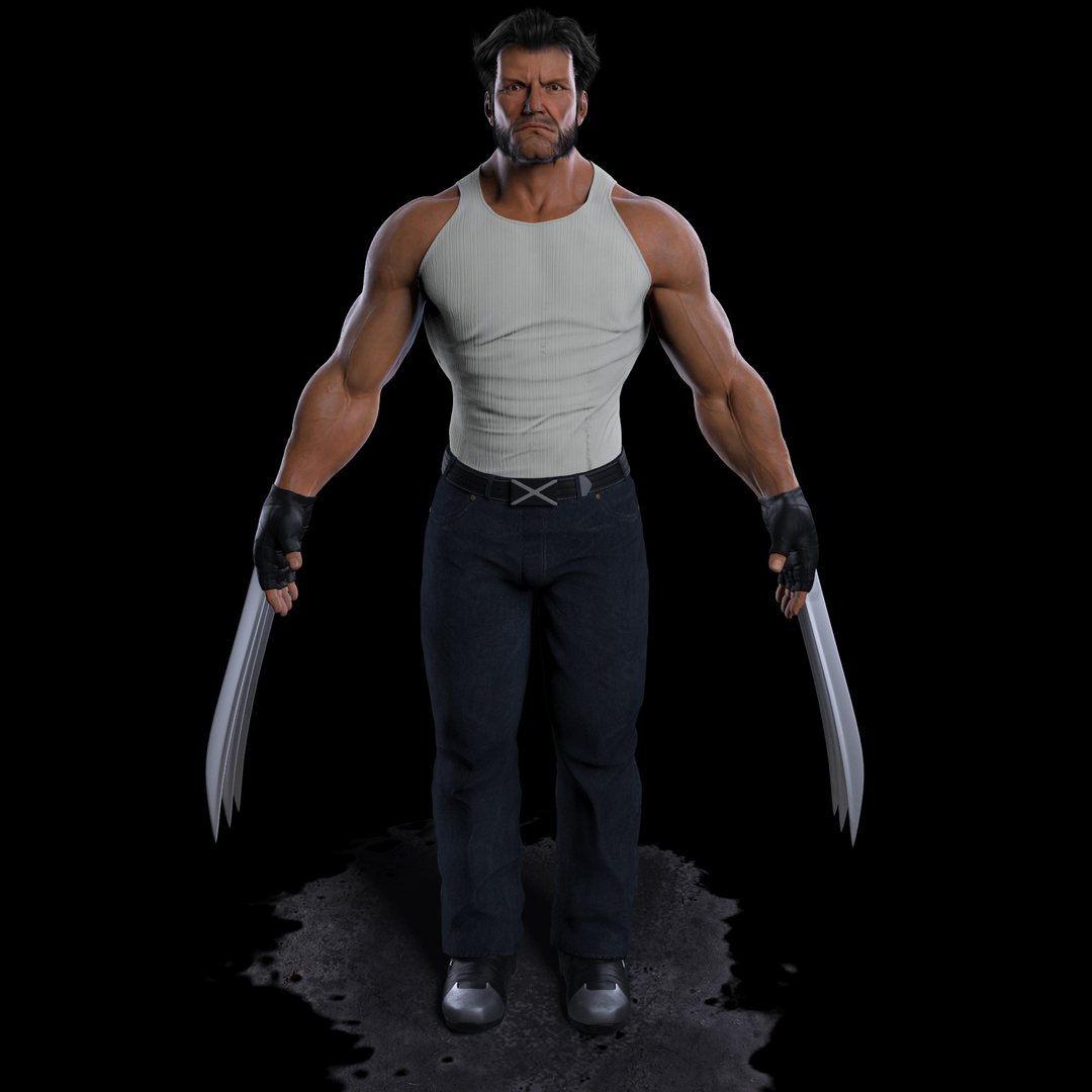 3d Model Realistic Wolverine