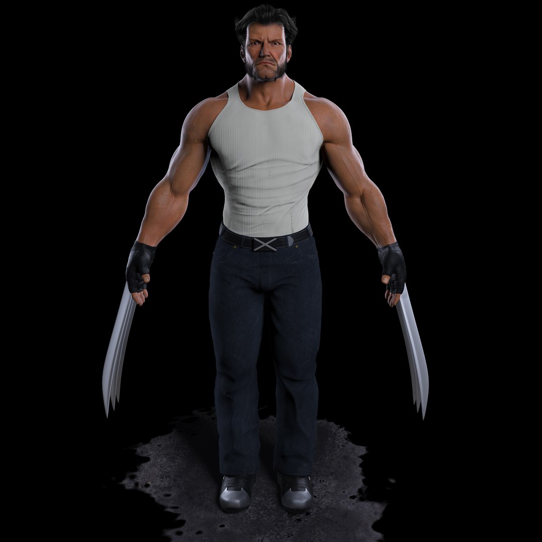 3d Model Realistic Wolverine