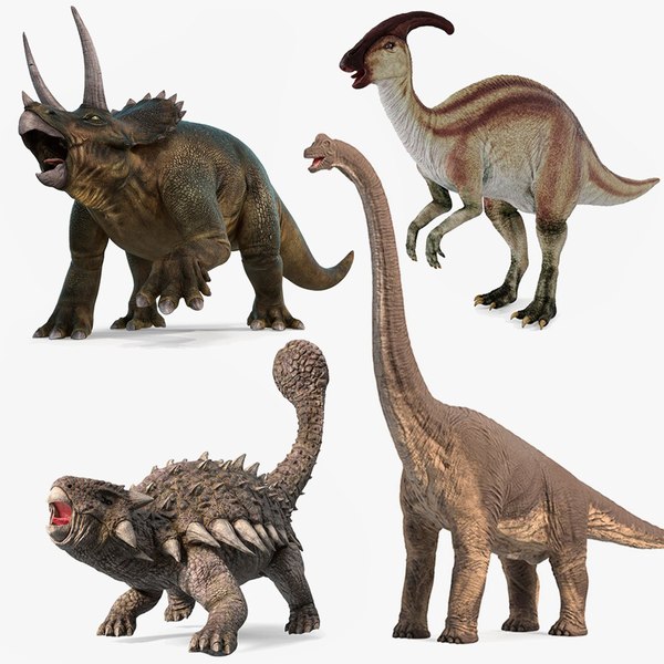 3D модель Коллекция анимированных травоядных динозавров 2 для Maya ...