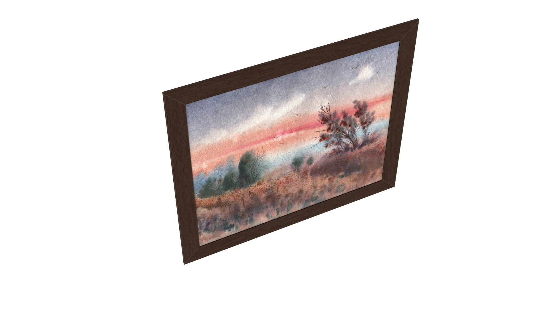 Artwork in vintage Wood Frame 3D model - TurboSquid 1924451