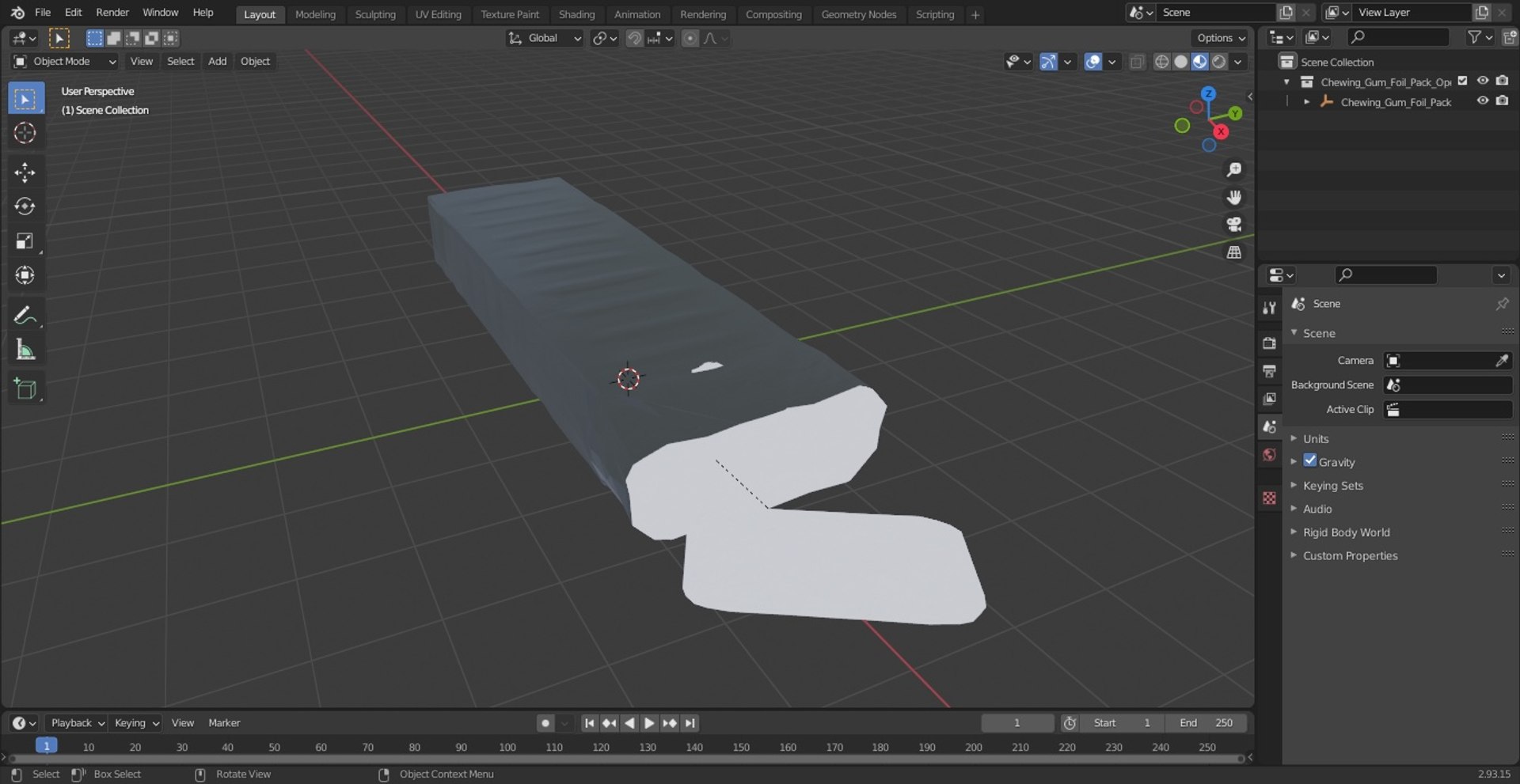 3D Chewing Gum Foil Pack Open with Pad - TurboSquid 2045818