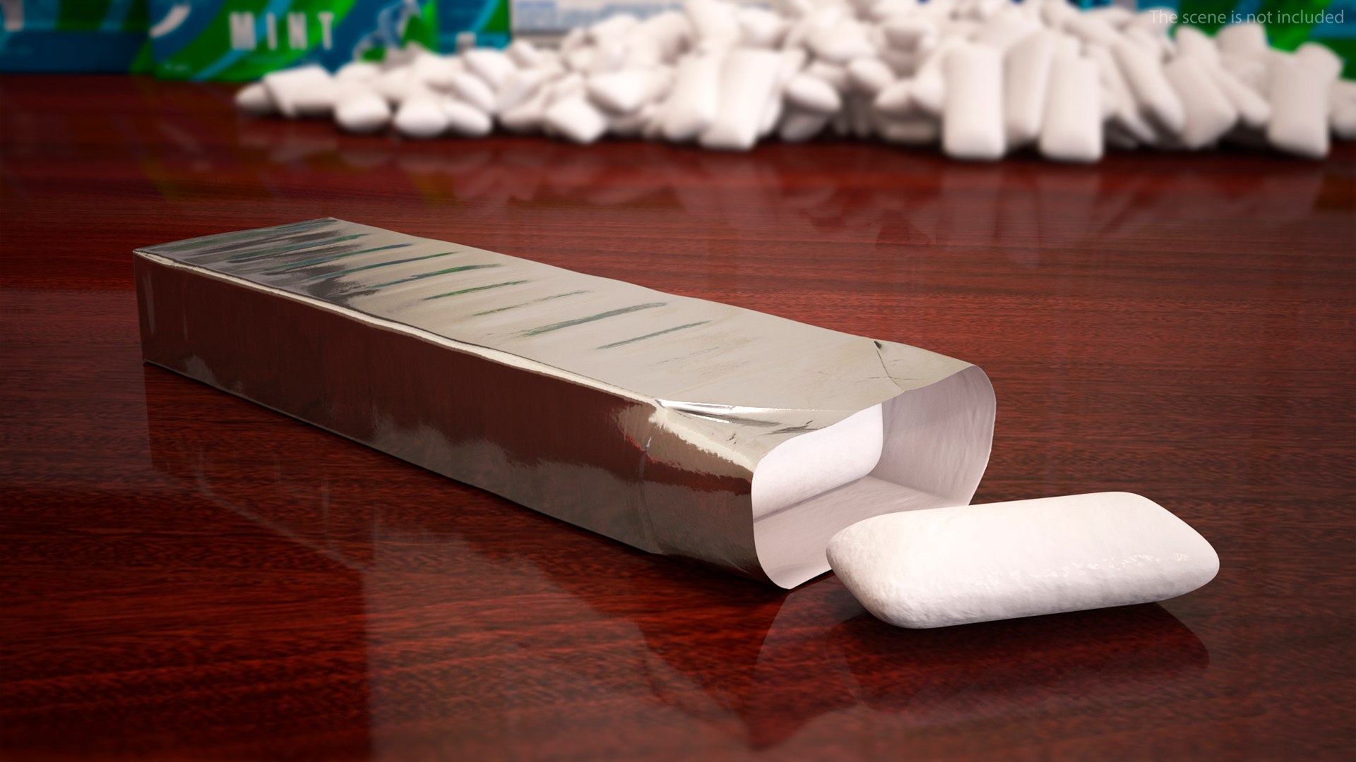 3D Chewing Gum Foil Pack Open With Pad - TurboSquid 2045818