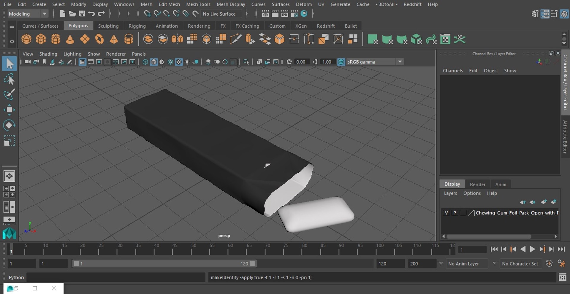 3D Chewing Gum Foil Pack Open with Pad - TurboSquid 2045818