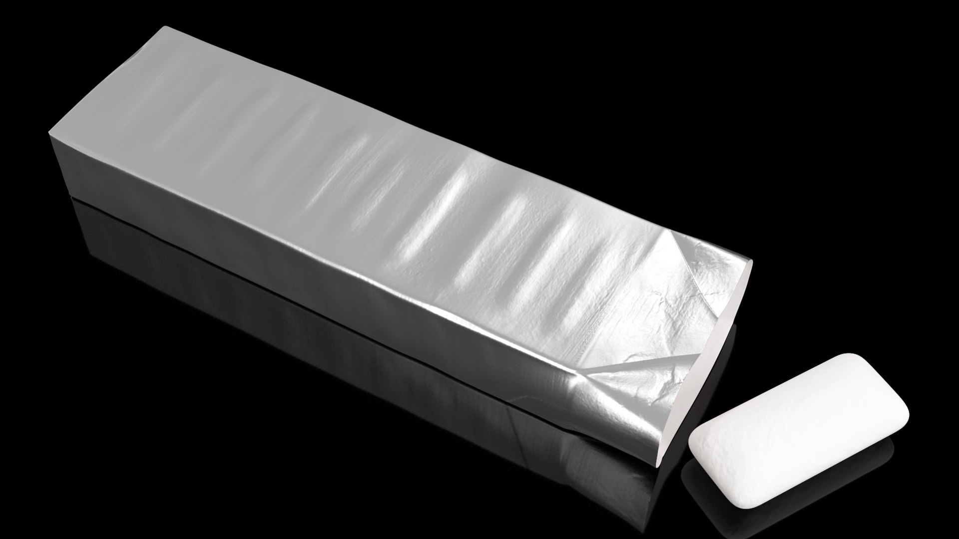 3D Chewing Gum Foil Pack Open With Pad - TurboSquid 2045818