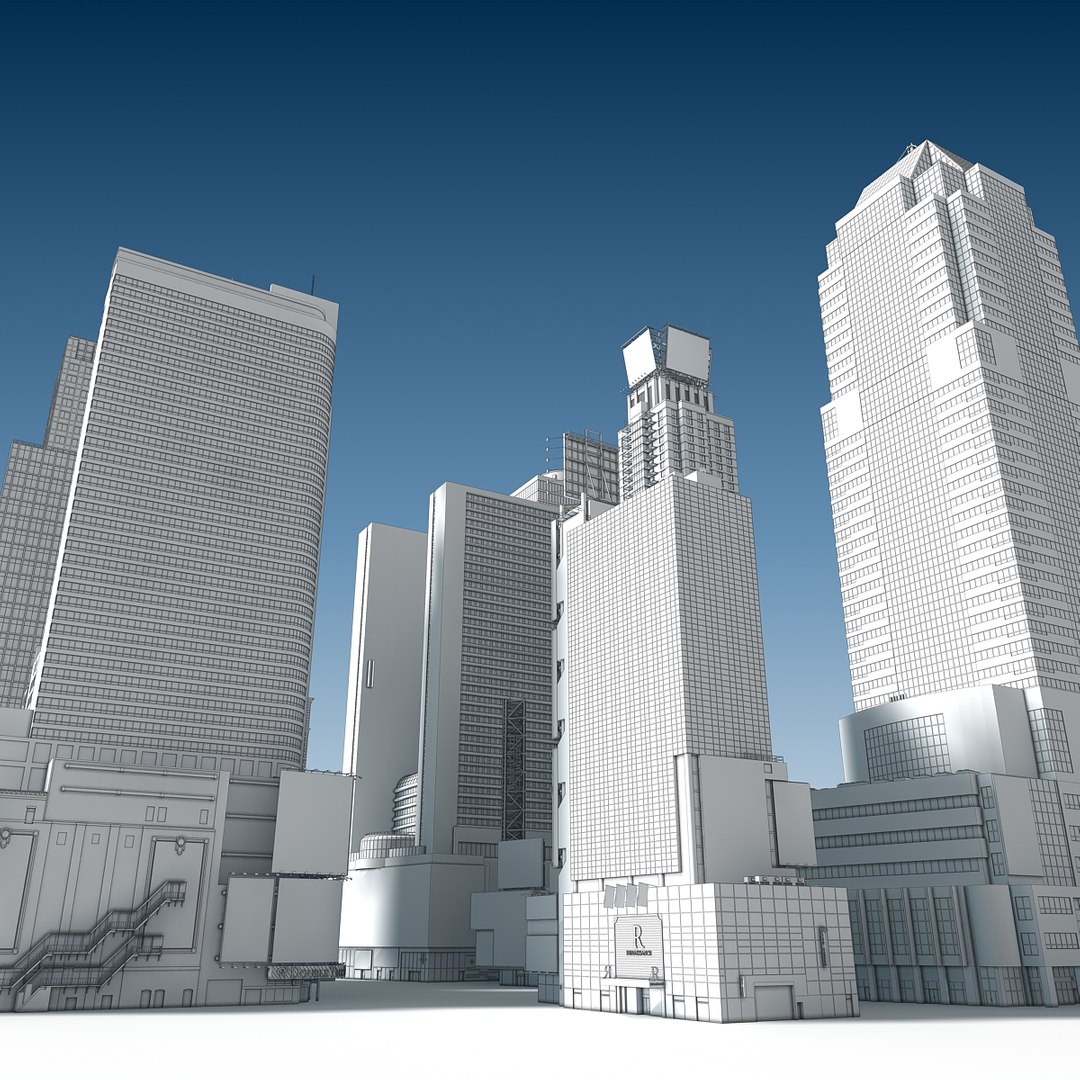 Square Buildings 3D Model - TurboSquid 1368812