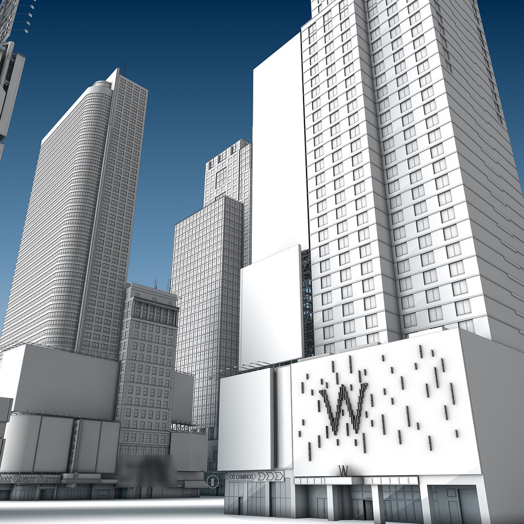 Square Buildings 3D Model - TurboSquid 1368812