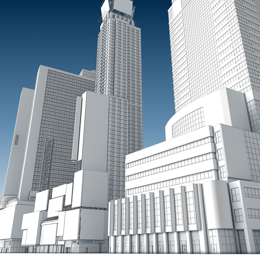 Square Buildings 3D Model - TurboSquid 1368812