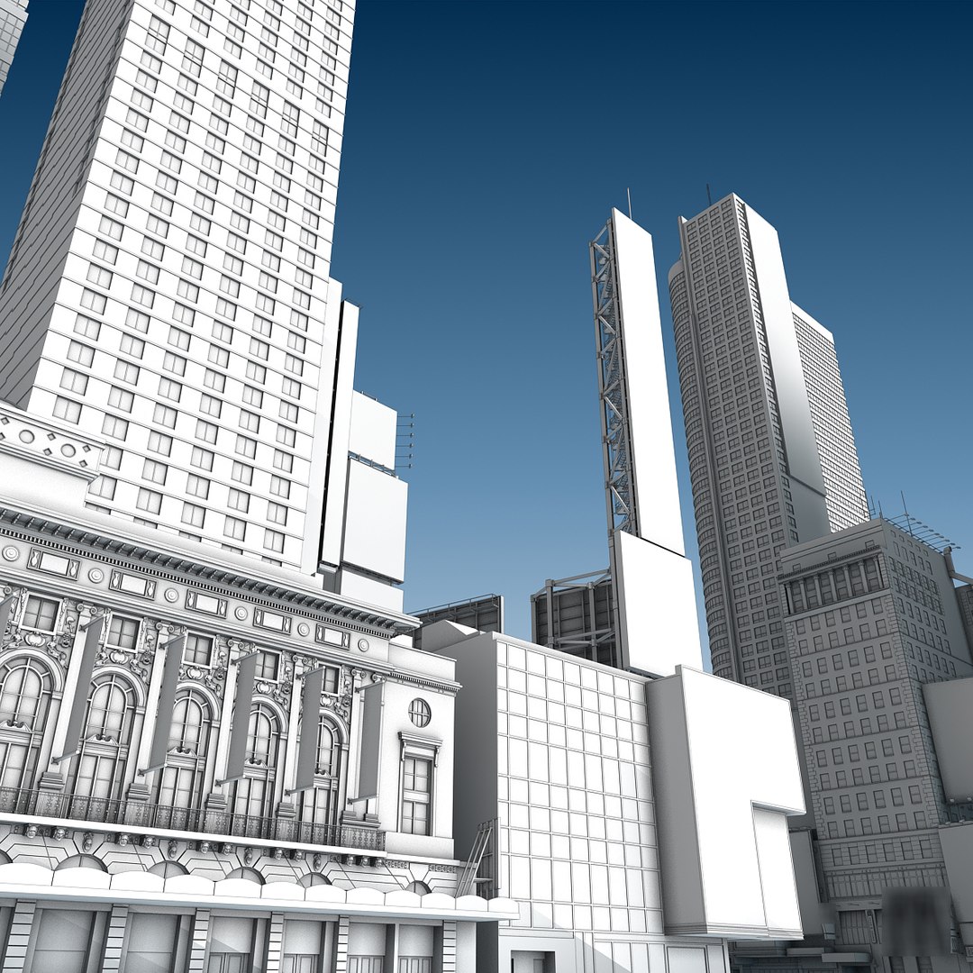 Square Buildings 3D Model - TurboSquid 1368812