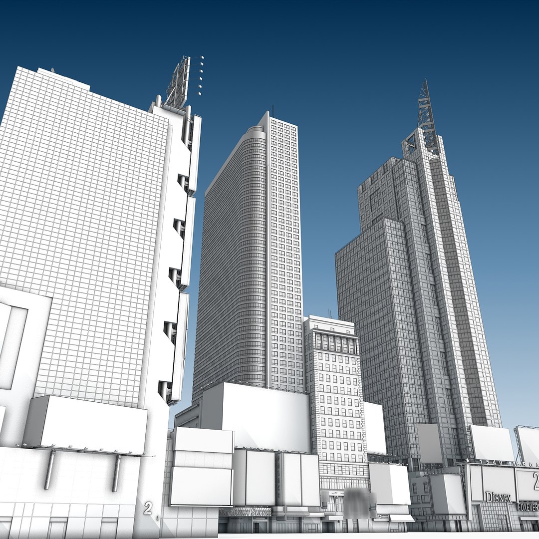 Square Buildings 3D Model - TurboSquid 1368812