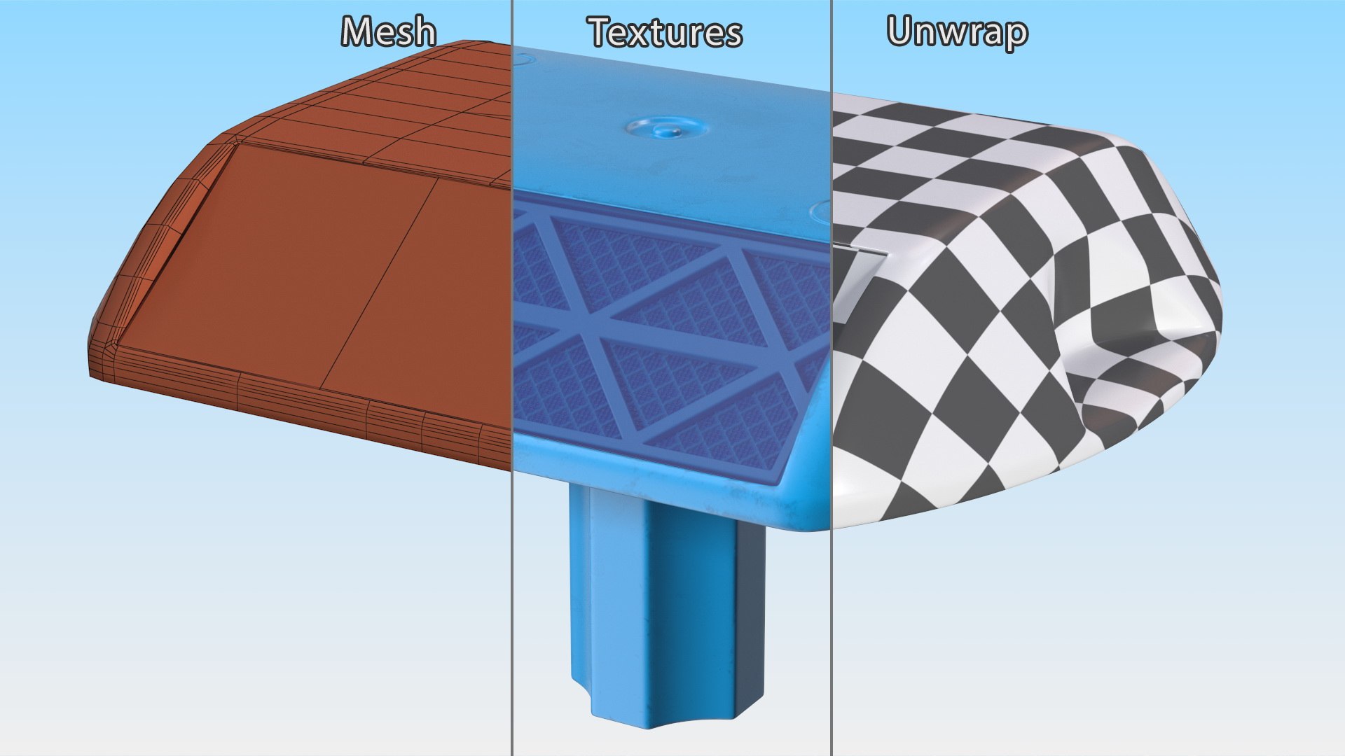 Reflective Road Pavement Marker Blue 3D Model - TurboSquid 2076169