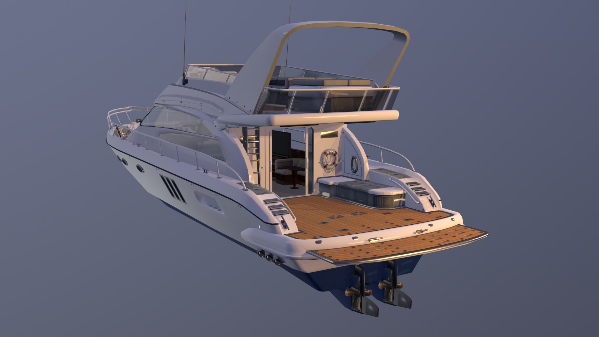 Mini Luxury Yacht With Interior Small PBR Game Ready 3D - TurboSquid ...