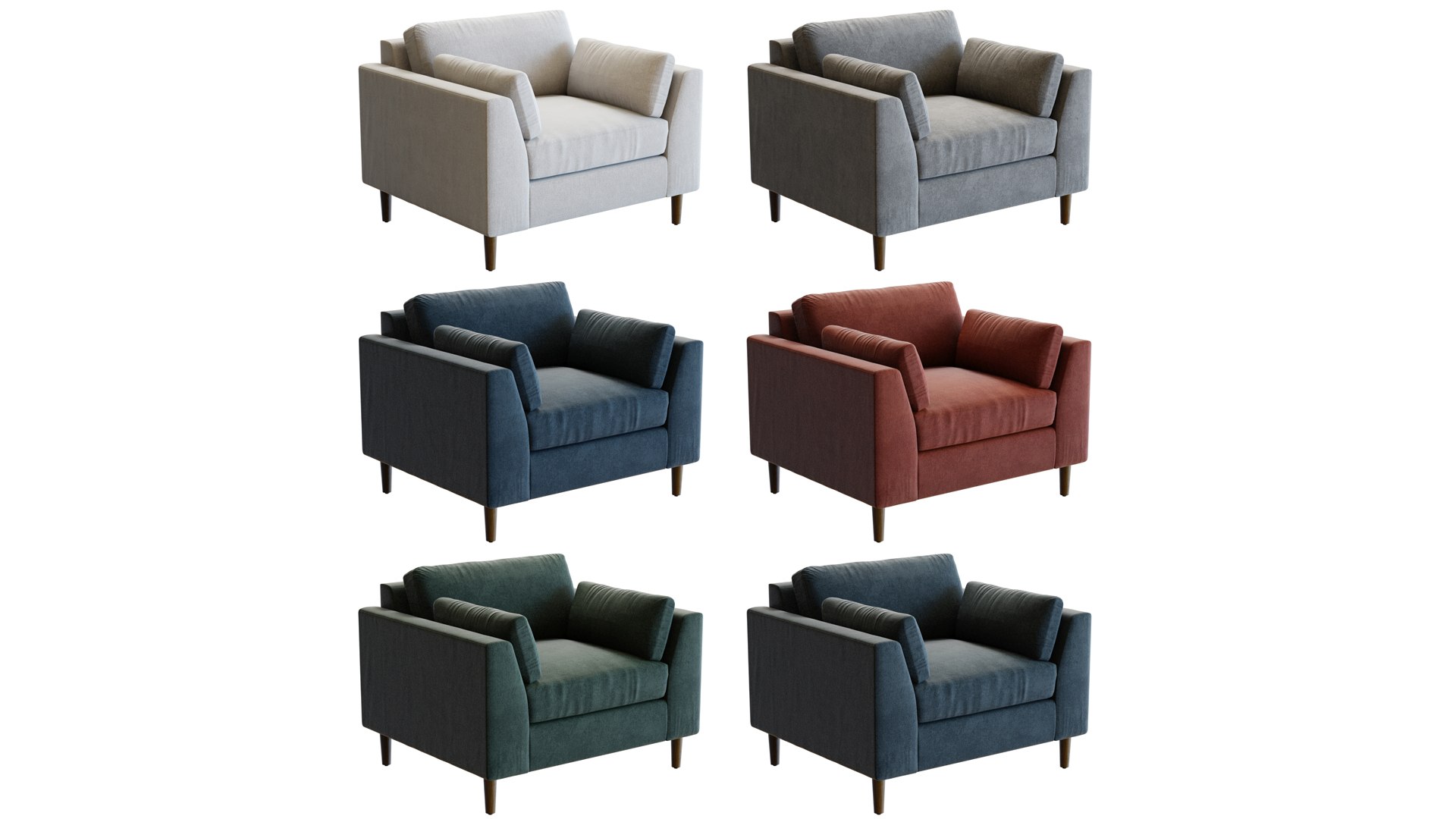 3D CrateBarrel Avondale Armchair Model - TurboSquid 1955789