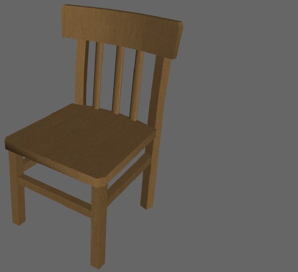 free wooden chair 3d model