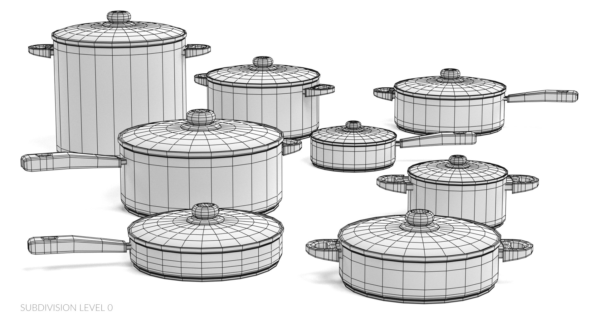 Cooking Pots 3D Model - TurboSquid 1363365