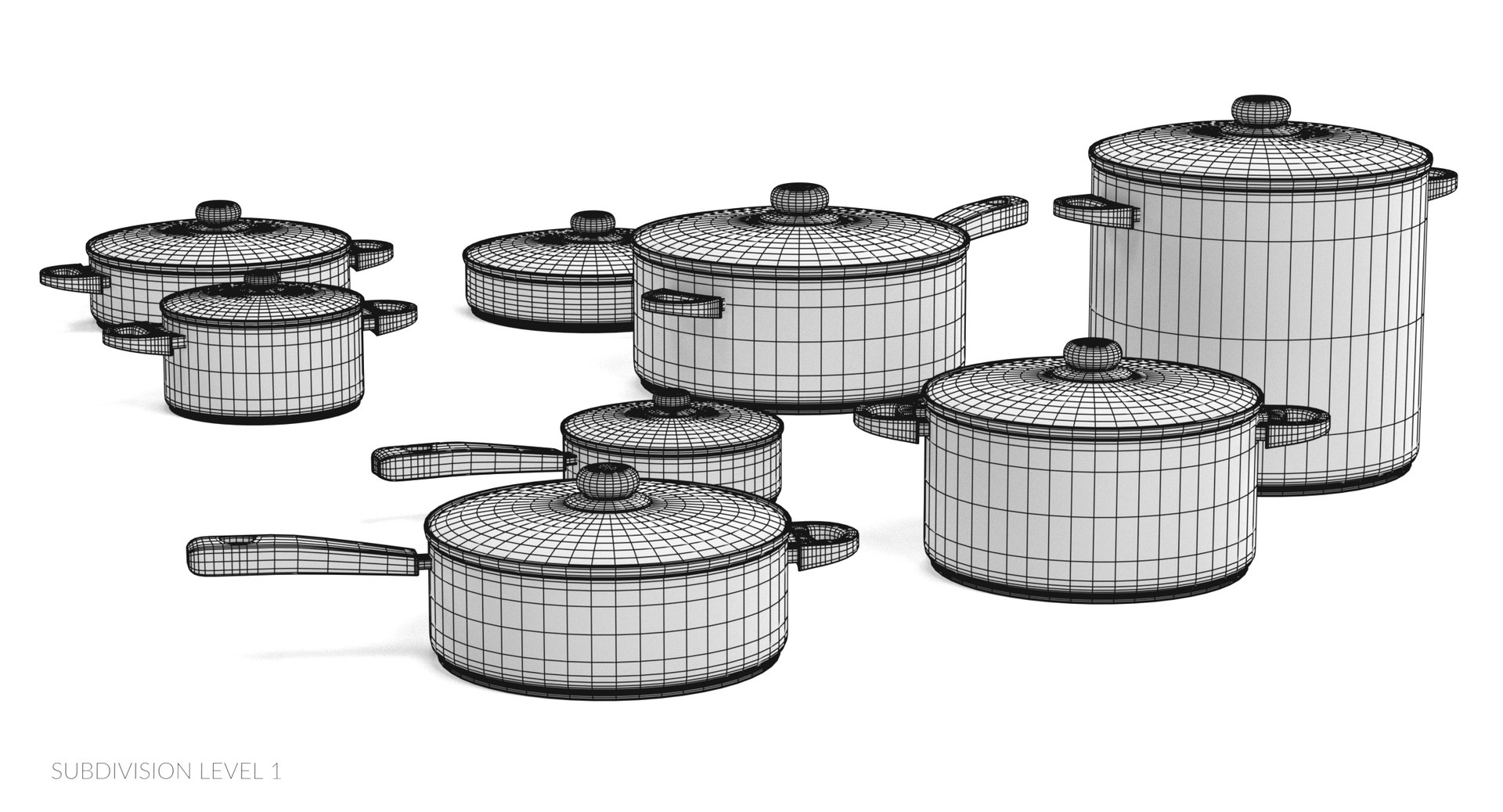 Cooking Pots 3D Model - TurboSquid 1363365