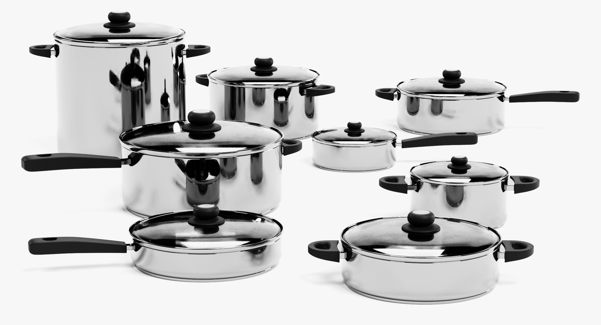 Cooking Pots 3D Model - TurboSquid 1363365