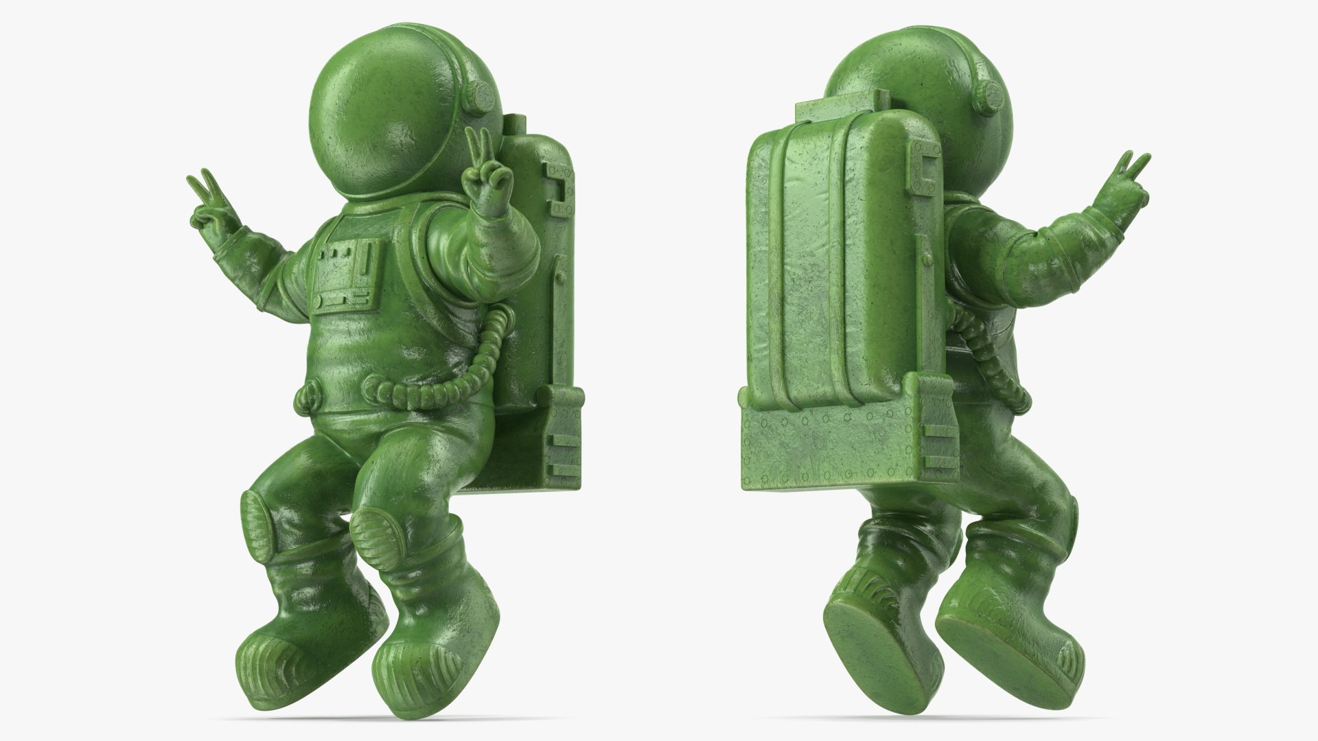 Astronaut Toy Character Green Victory Sign 3D model - TurboSquid 1907977