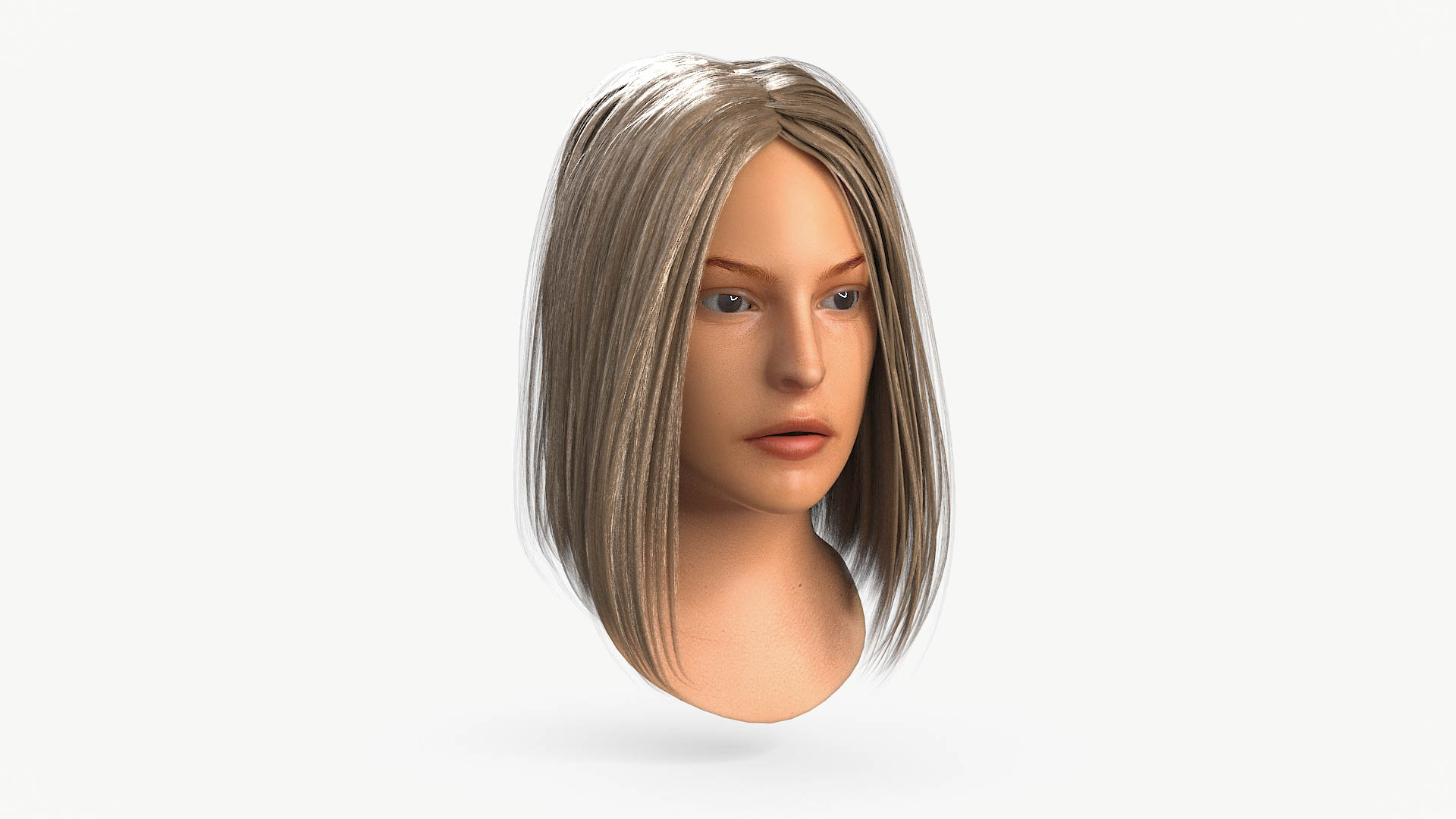 Mediterranean Woman Head With Brown Hair 3D Model - TurboSquid 2367773