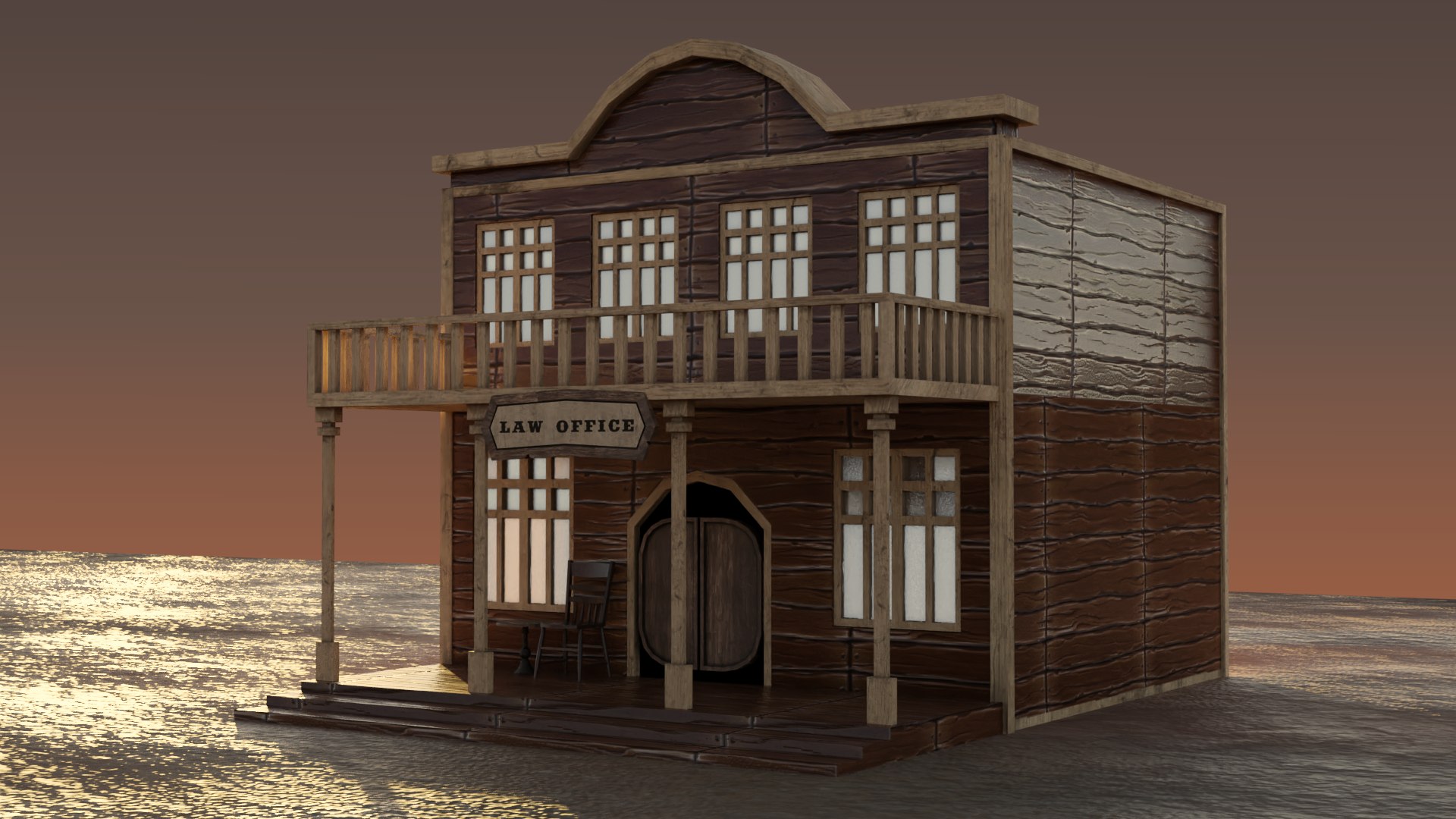 Old Western Law Office Building 3D Model Low-poly3D模型 - TurboSquid 1954571