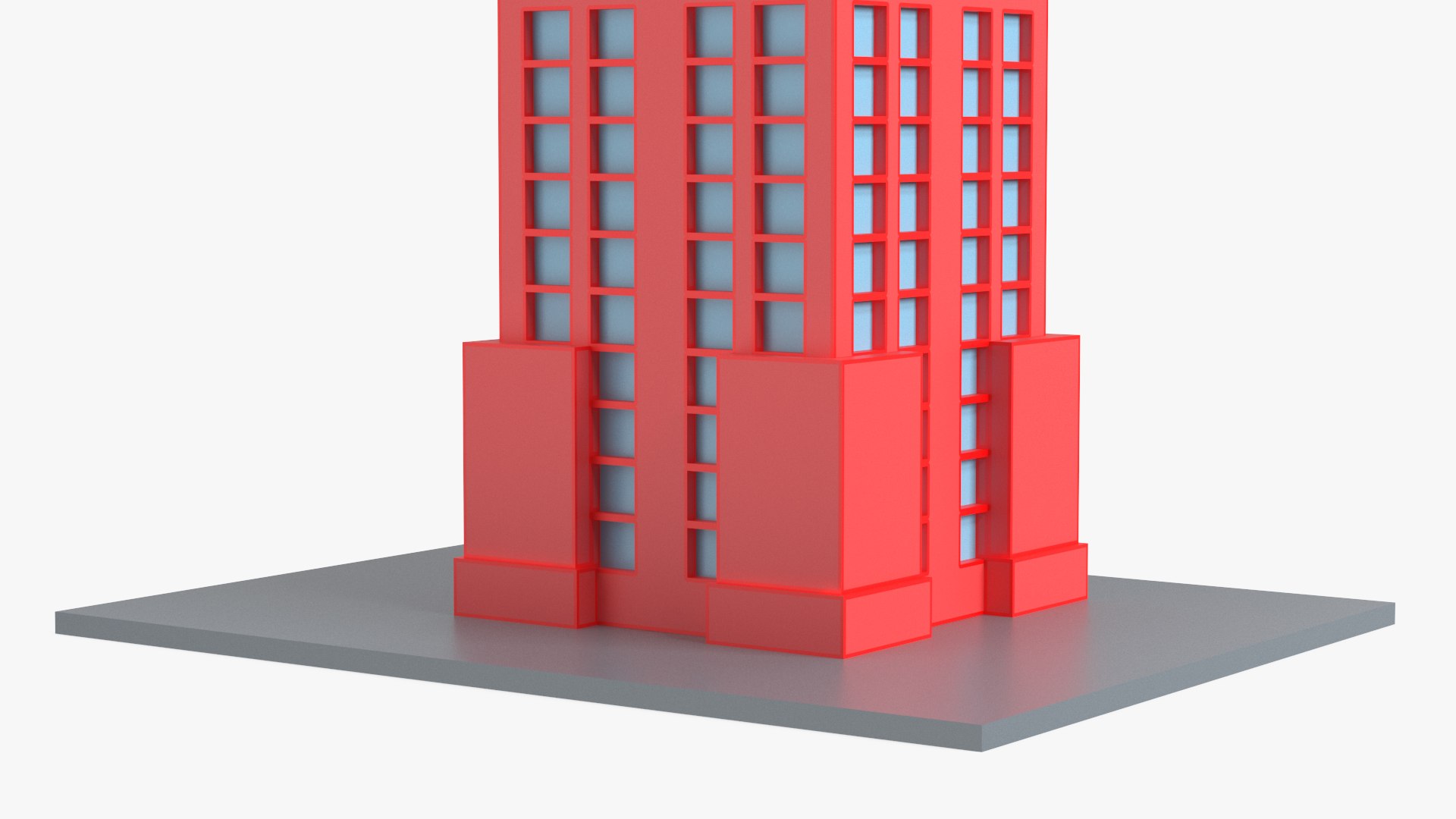 3D Stylized Cartoon Skyscraper Low Poly Red Model - TurboSquid 2416899