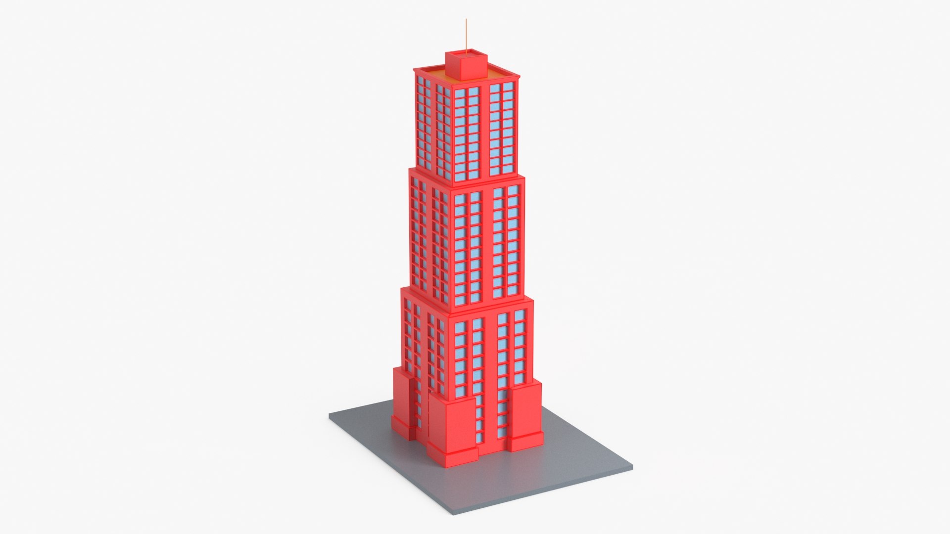 3D Stylized Cartoon Skyscraper Low Poly Red Model - TurboSquid 2416899