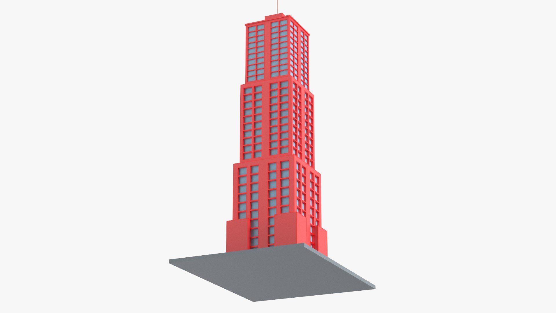 3D Stylized Cartoon Skyscraper Low Poly Red Model - TurboSquid 2416899