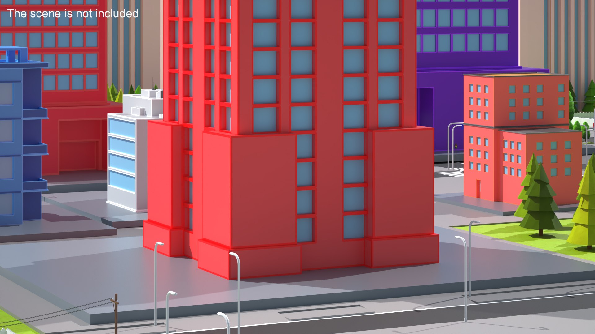 3D Stylized Cartoon Skyscraper Low Poly Red Model - TurboSquid 2416899