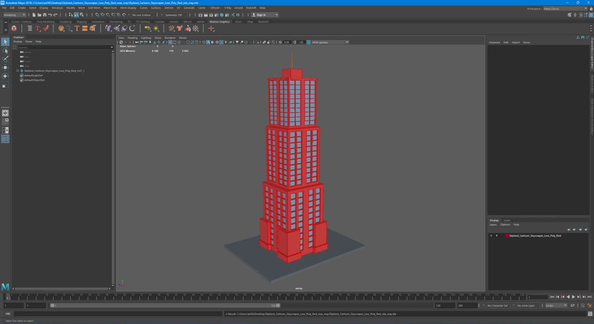 3D Stylized Cartoon Skyscraper Low Poly Red Model - TurboSquid 2416899