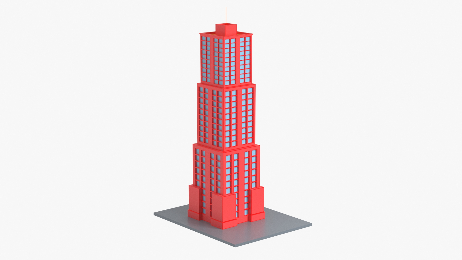 3D Stylized Cartoon Skyscraper Low Poly Red Model - TurboSquid 2416899