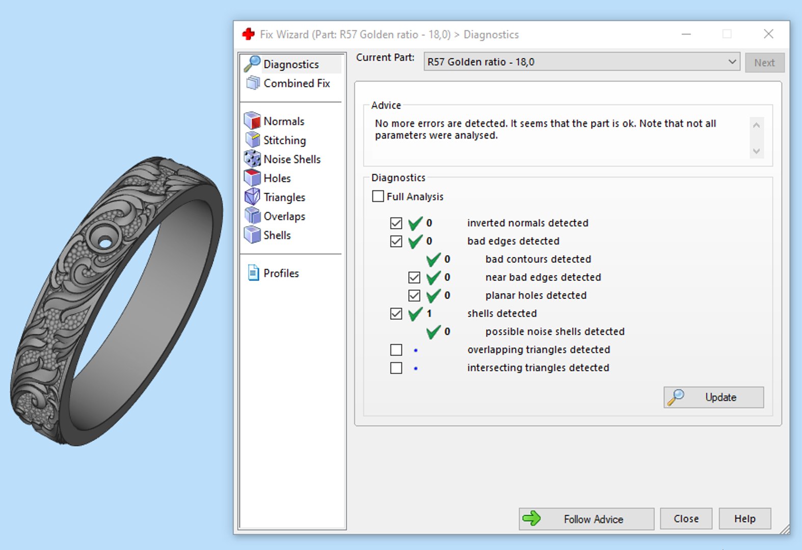 3D Model Gemstone Ring Golden Ratio R57 All Sizes 3D Print Model ...