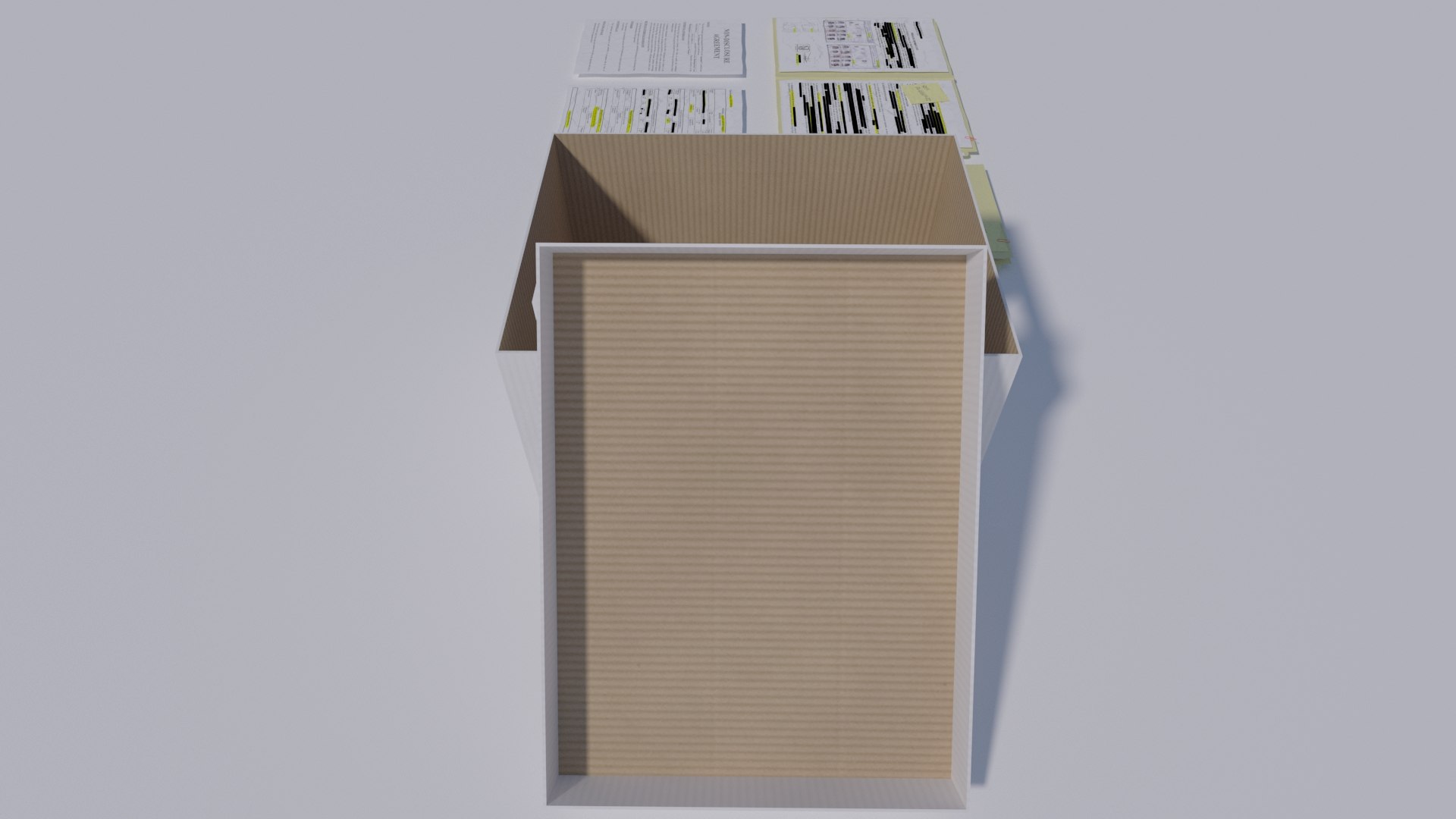 3D Crime Police Investigation Documents Folders And Cardboard Box Model ...