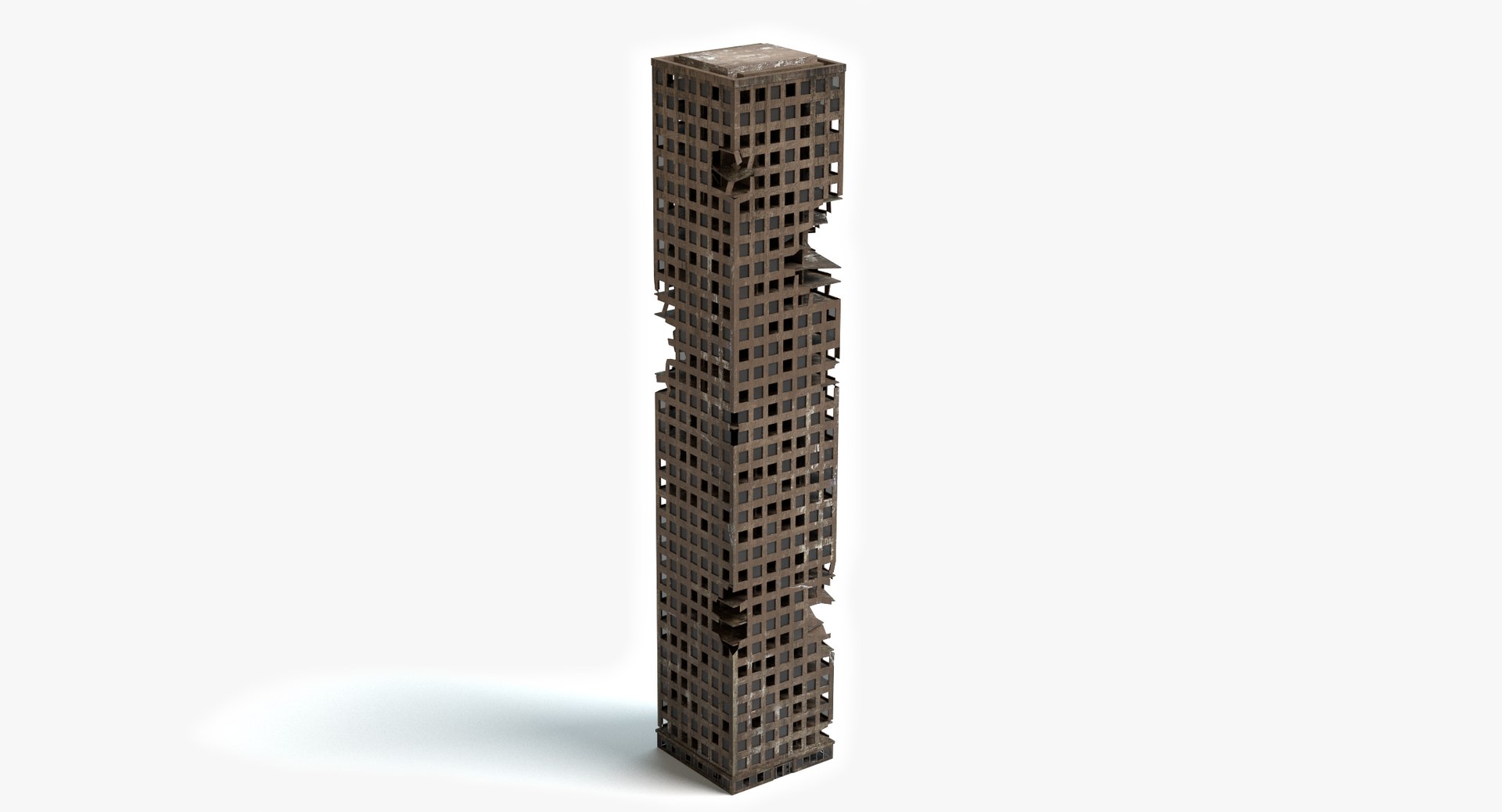 Destroyed Skyscraper Building 3d Max