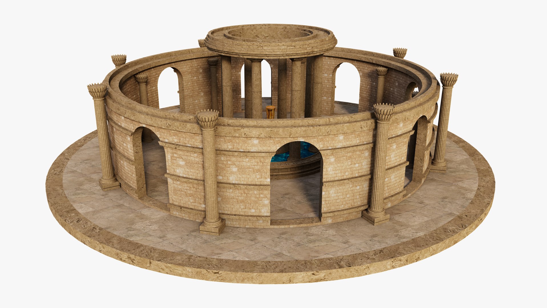 Free 3D Roman Oval Temple - TurboSquid 2492727
