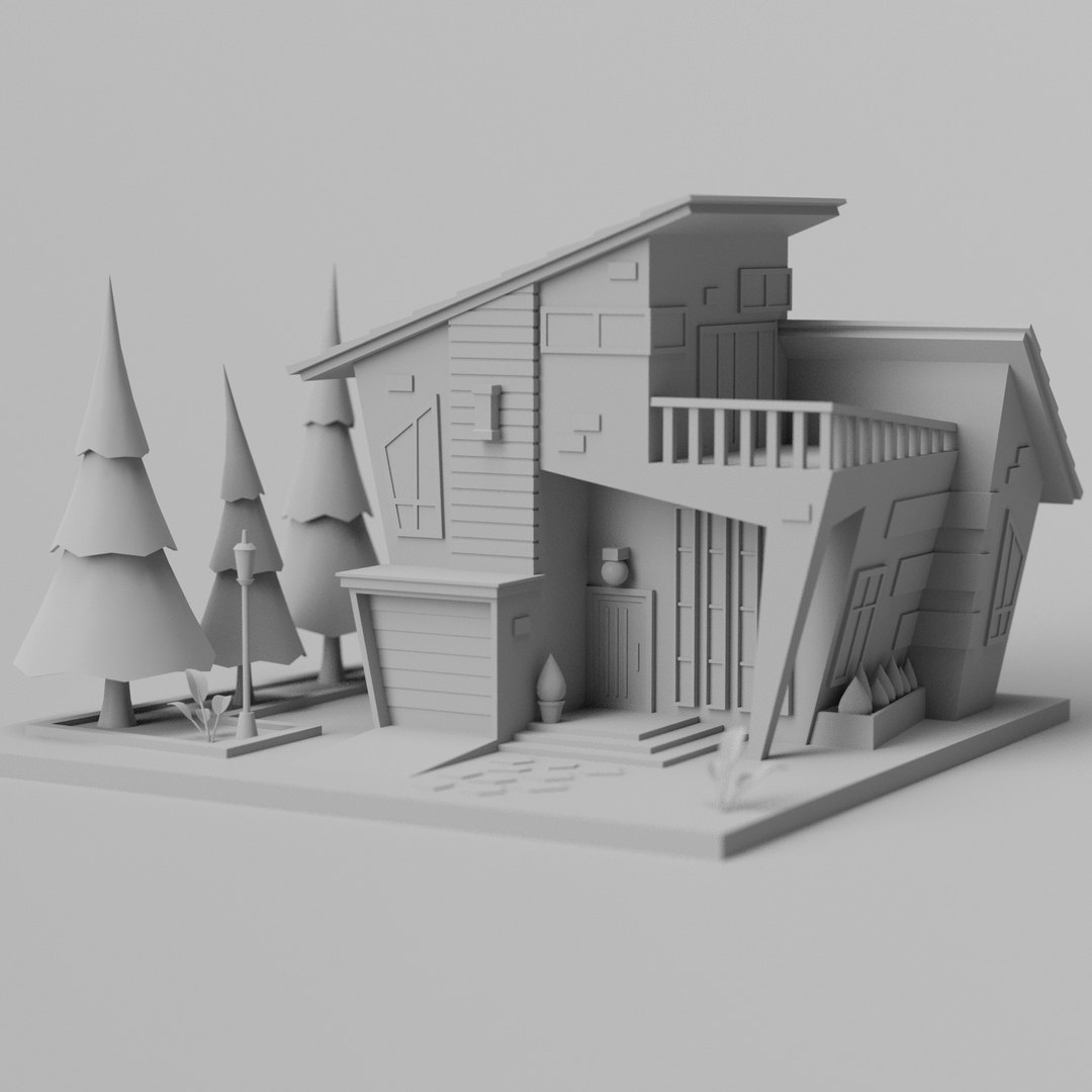 Cartoon Modern House 04 3D Model - TurboSquid 1893227