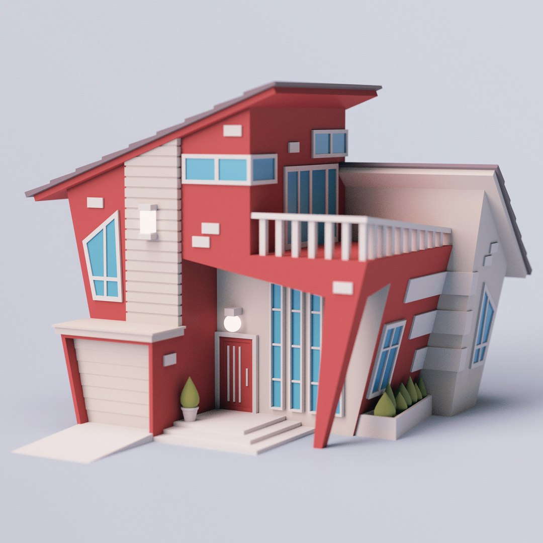 Cartoon Modern House 04 3D Model - TurboSquid 1893227