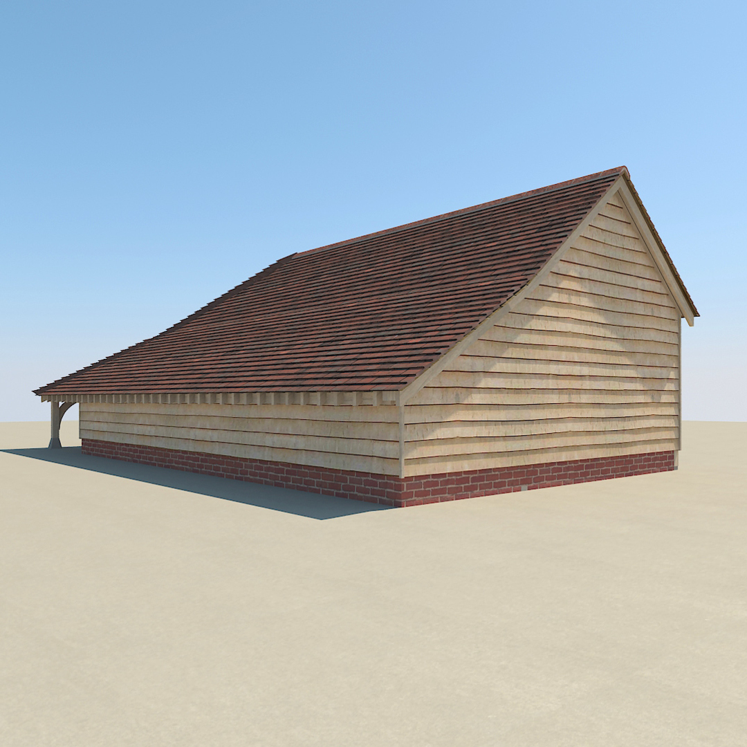 traditional timber framed barn 3d max