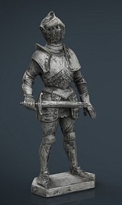 medieval knight statue 3 3d max