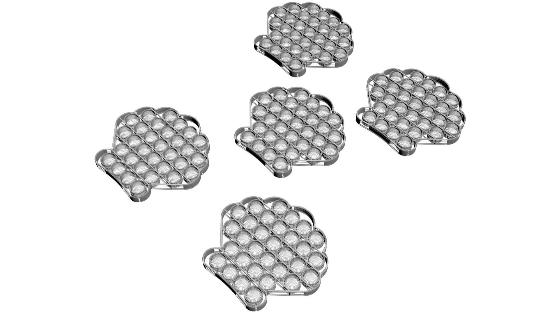 3D Model Shell Pop It Fidget Toys Set - TurboSquid 1779238