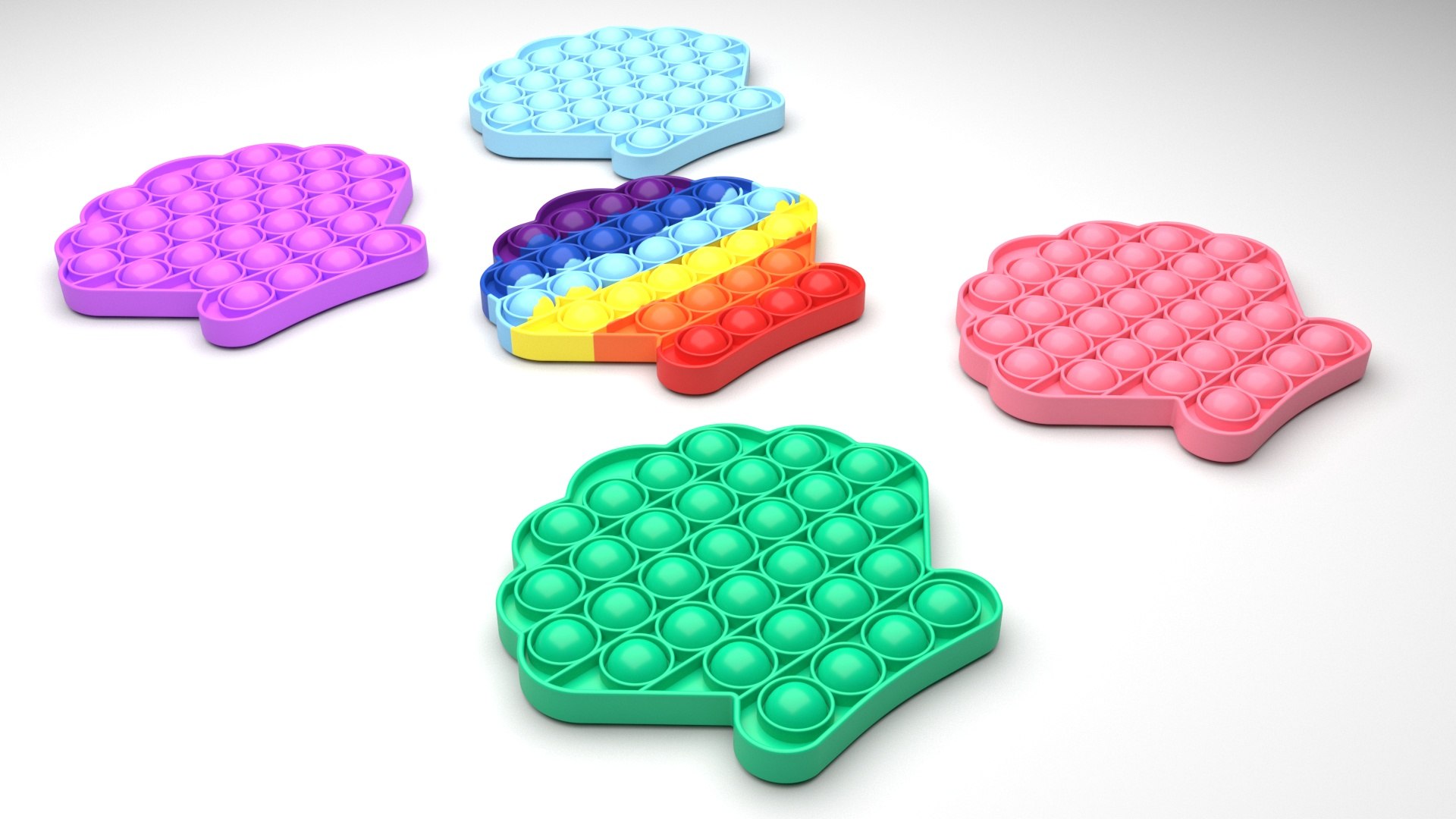 3D Model Shell Pop It Fidget Toys Set - TurboSquid 1779238