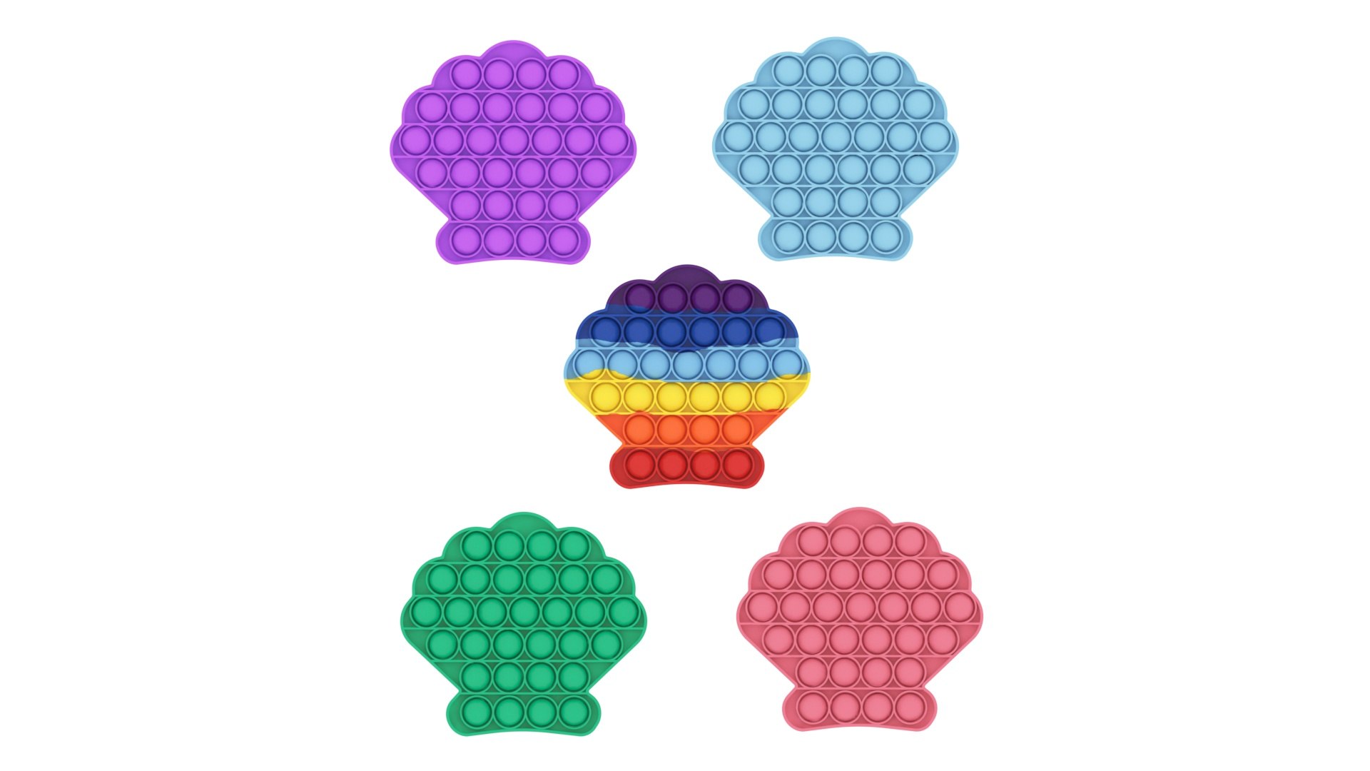 3D Model Shell Pop It Fidget Toys Set - TurboSquid 1779238