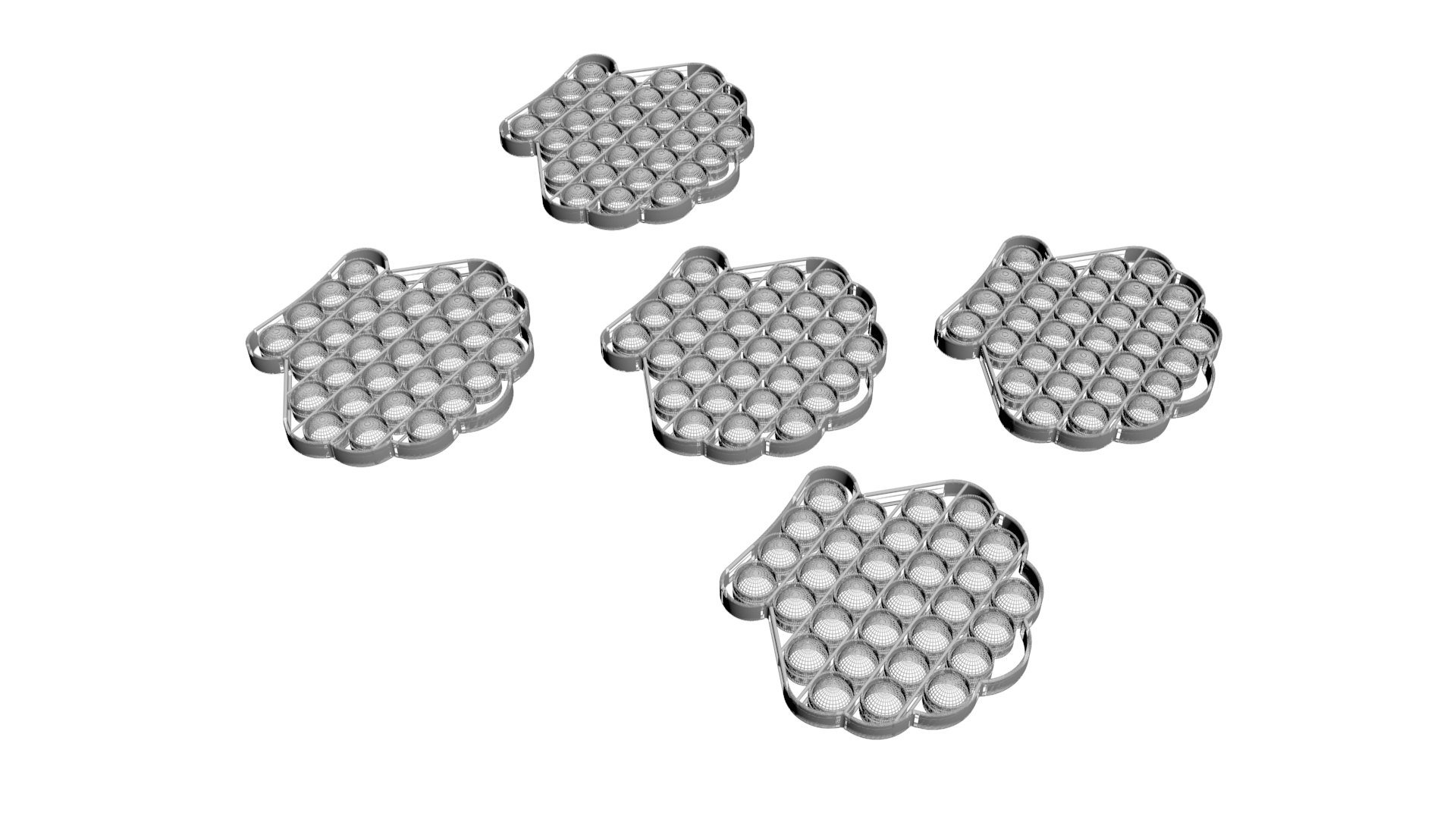 3D Model Shell Pop It Fidget Toys Set - TurboSquid 1779238