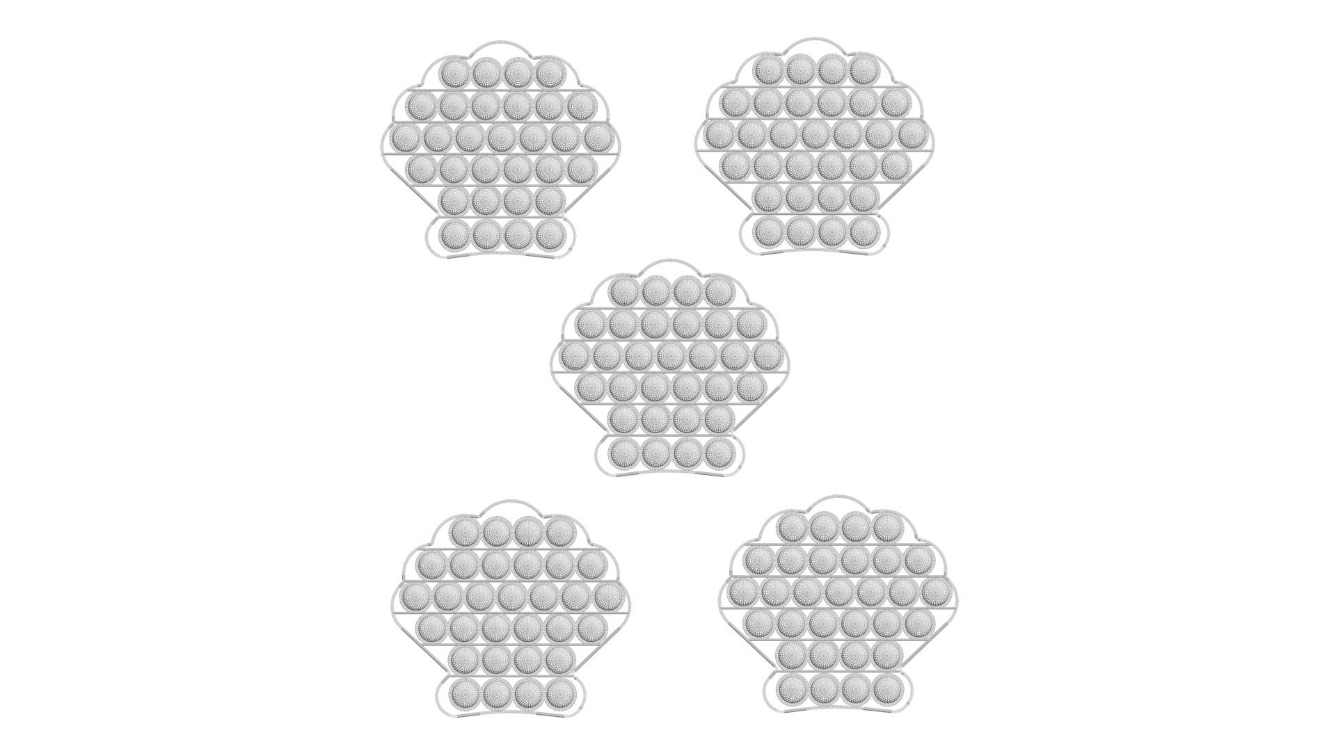 3D Model Shell Pop It Fidget Toys Set - TurboSquid 1779238