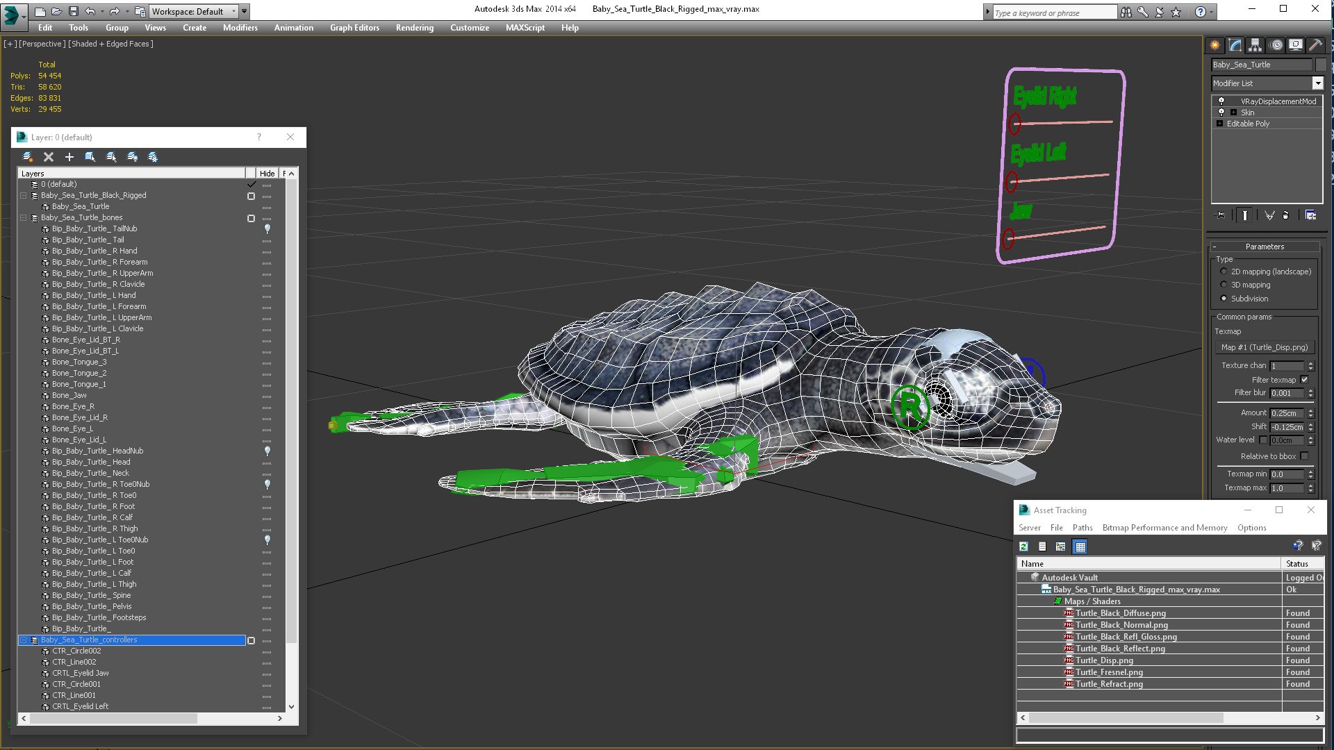 3D Baby Sea Turtle Black Rigged Model - TurboSquid 2197337